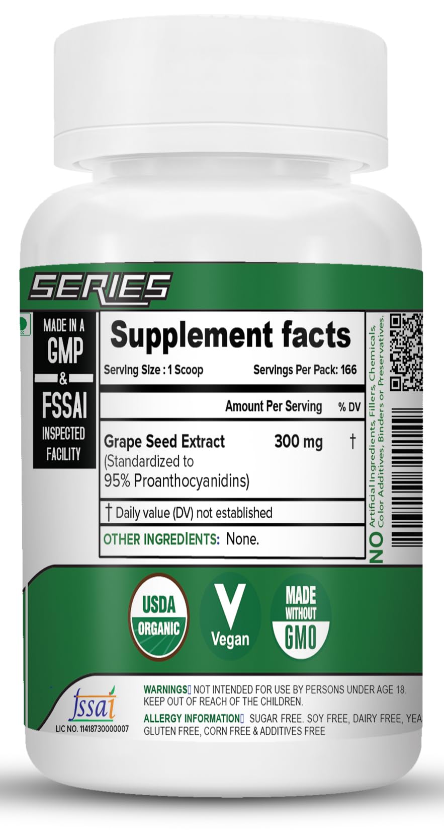 Standardized grape seed extract potency