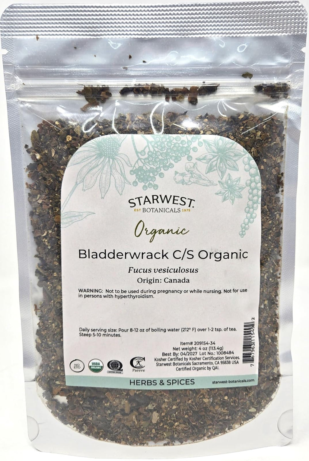 Starwest Botanicals bladderwrack herbal tea