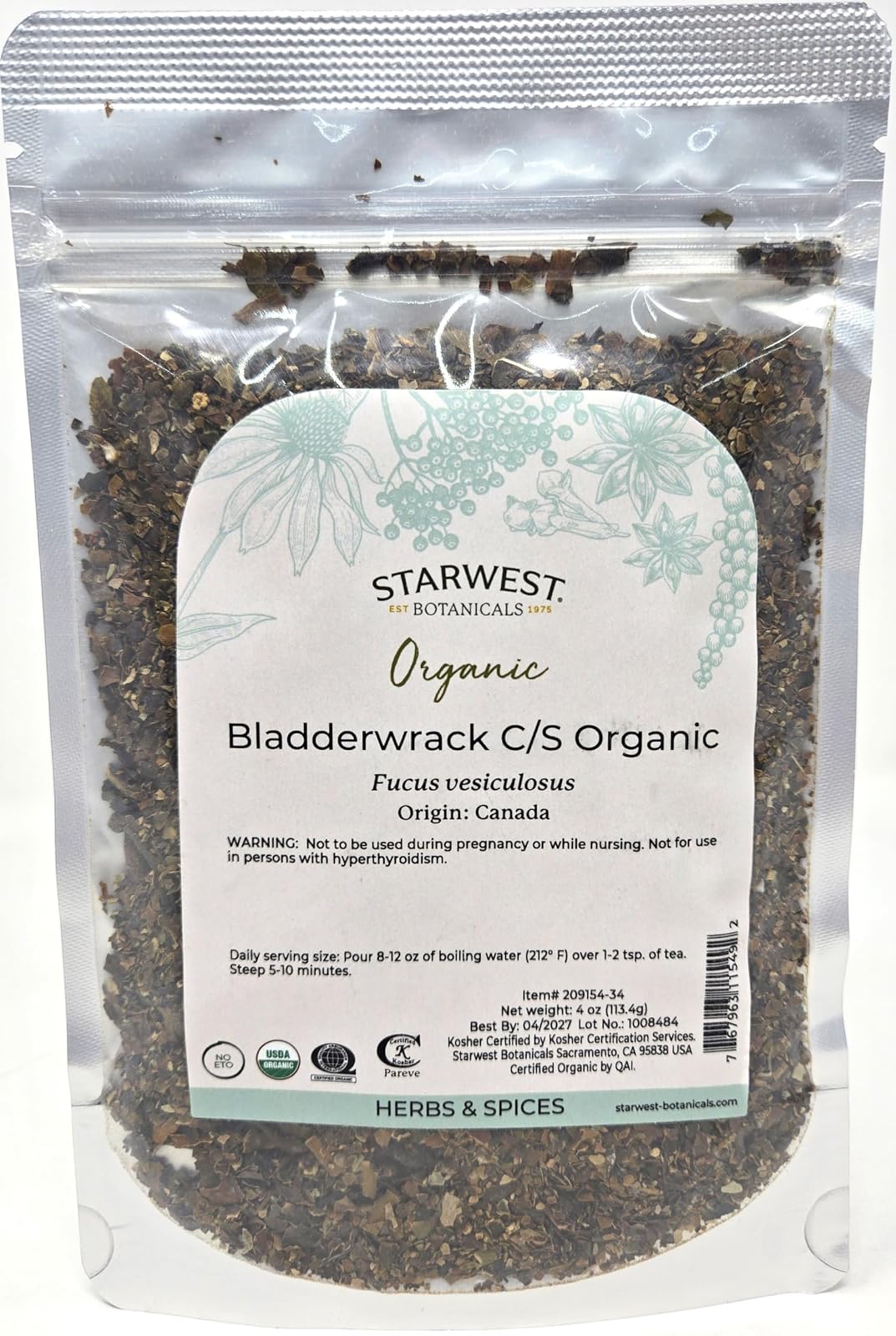 Starwest Botanicals bladderwrack herbal tea