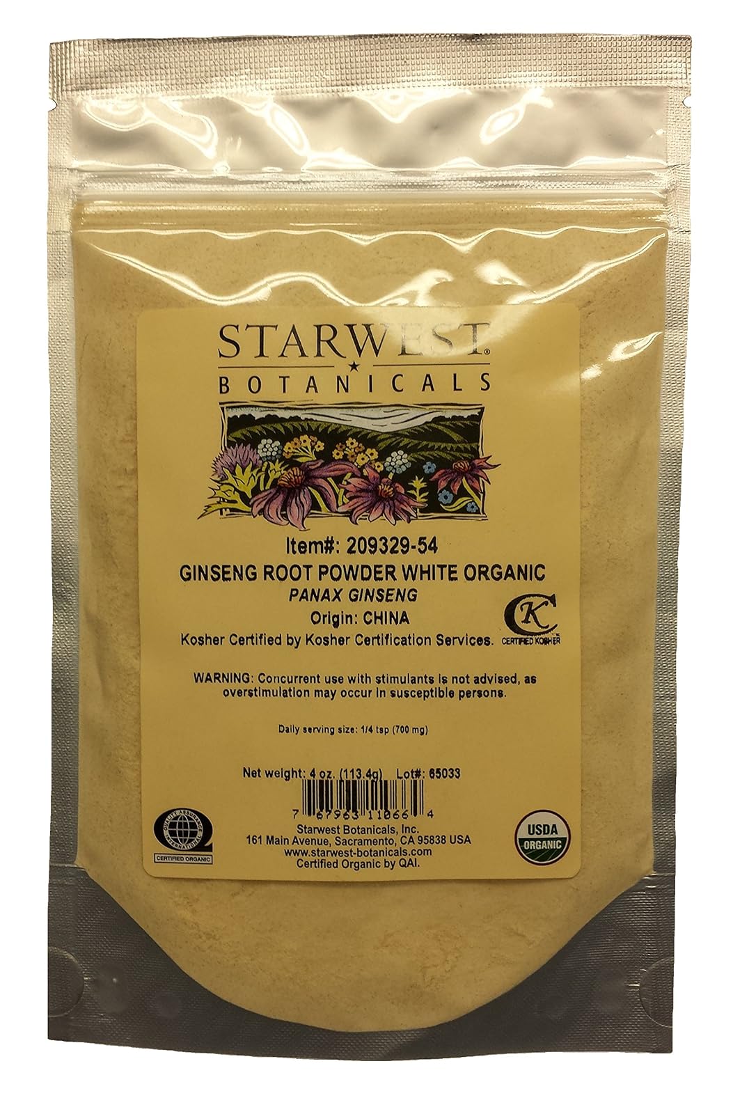 Starwest Botanicals ginseng root powder benefits