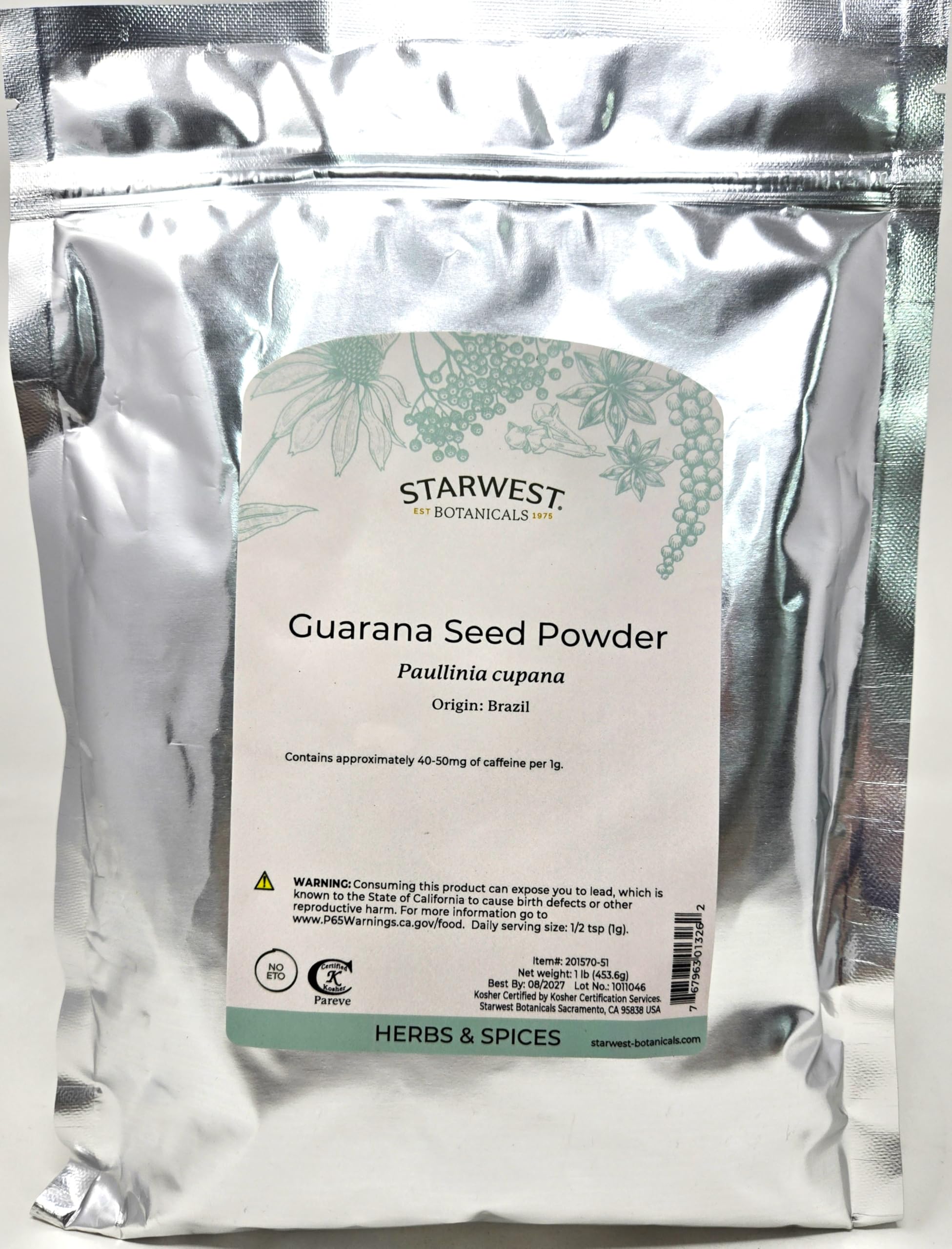 Starwest Botanicals Guarana energy booster