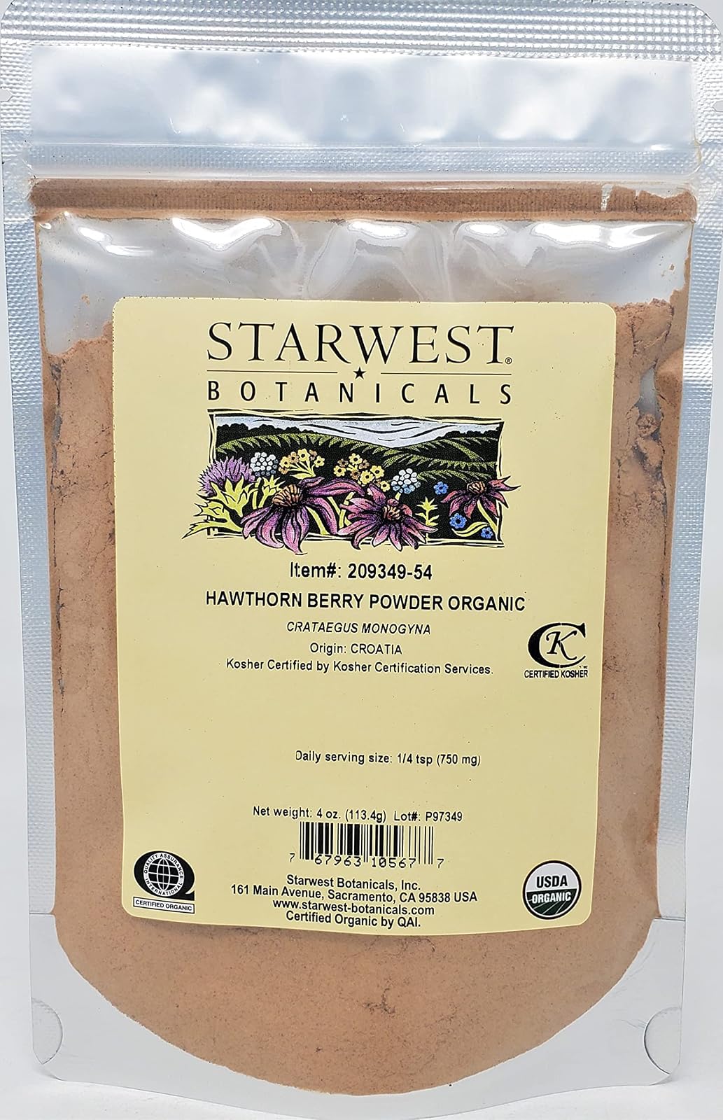 Starwest Botanicals hawthorn berry powder benefits