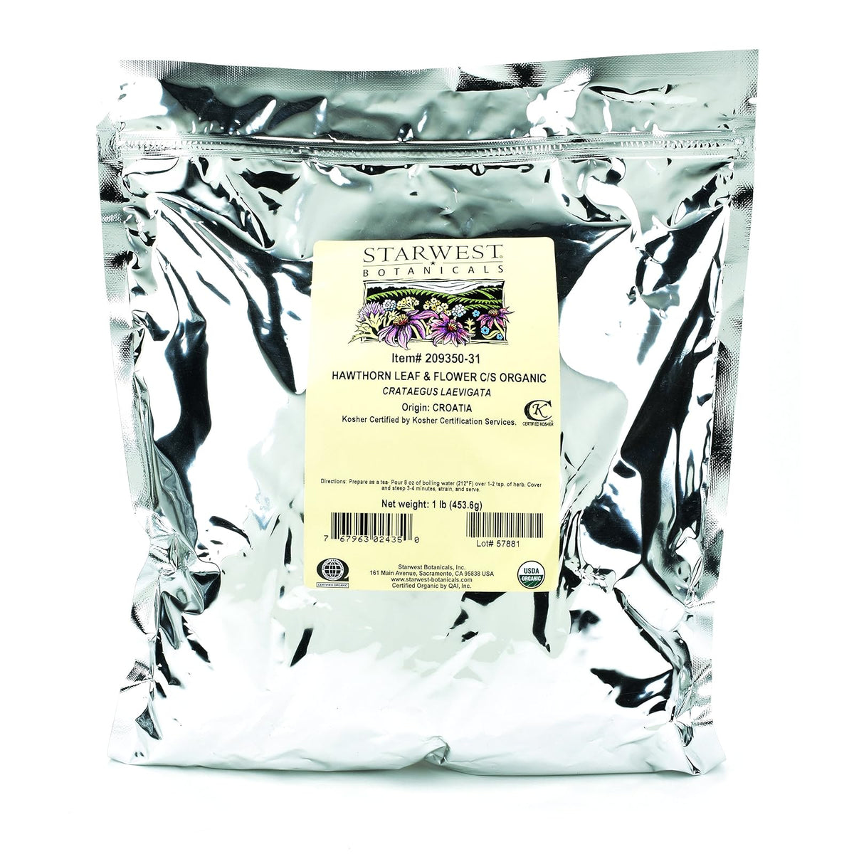 Starwest Botanicals hawthorn herbal tea