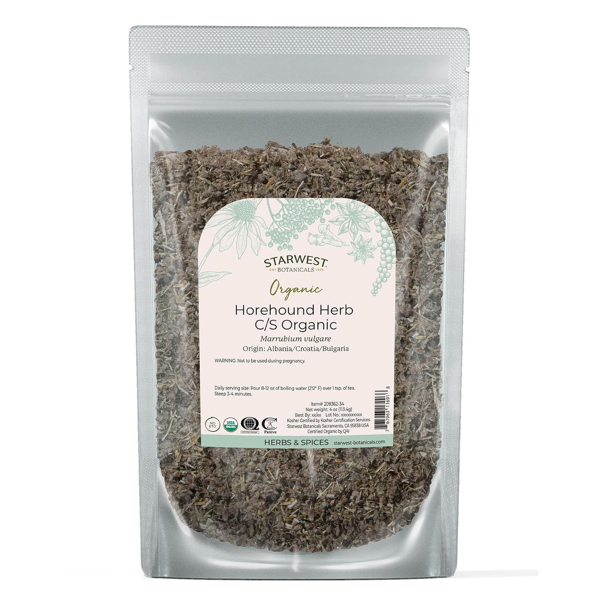 Starwest Botanicals horehound herb pouch