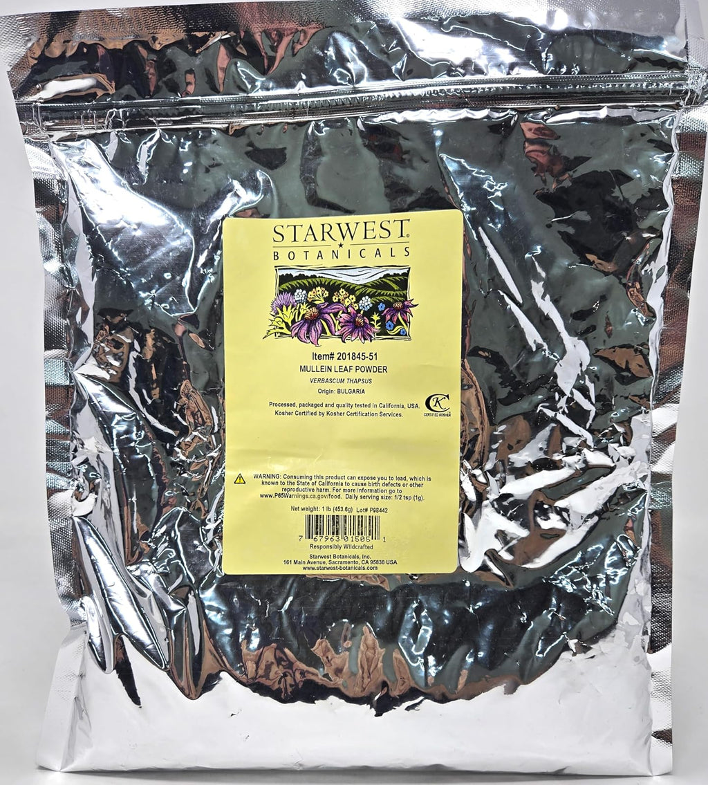 Starwest Botanicals Mullein Leaf Powder benefits