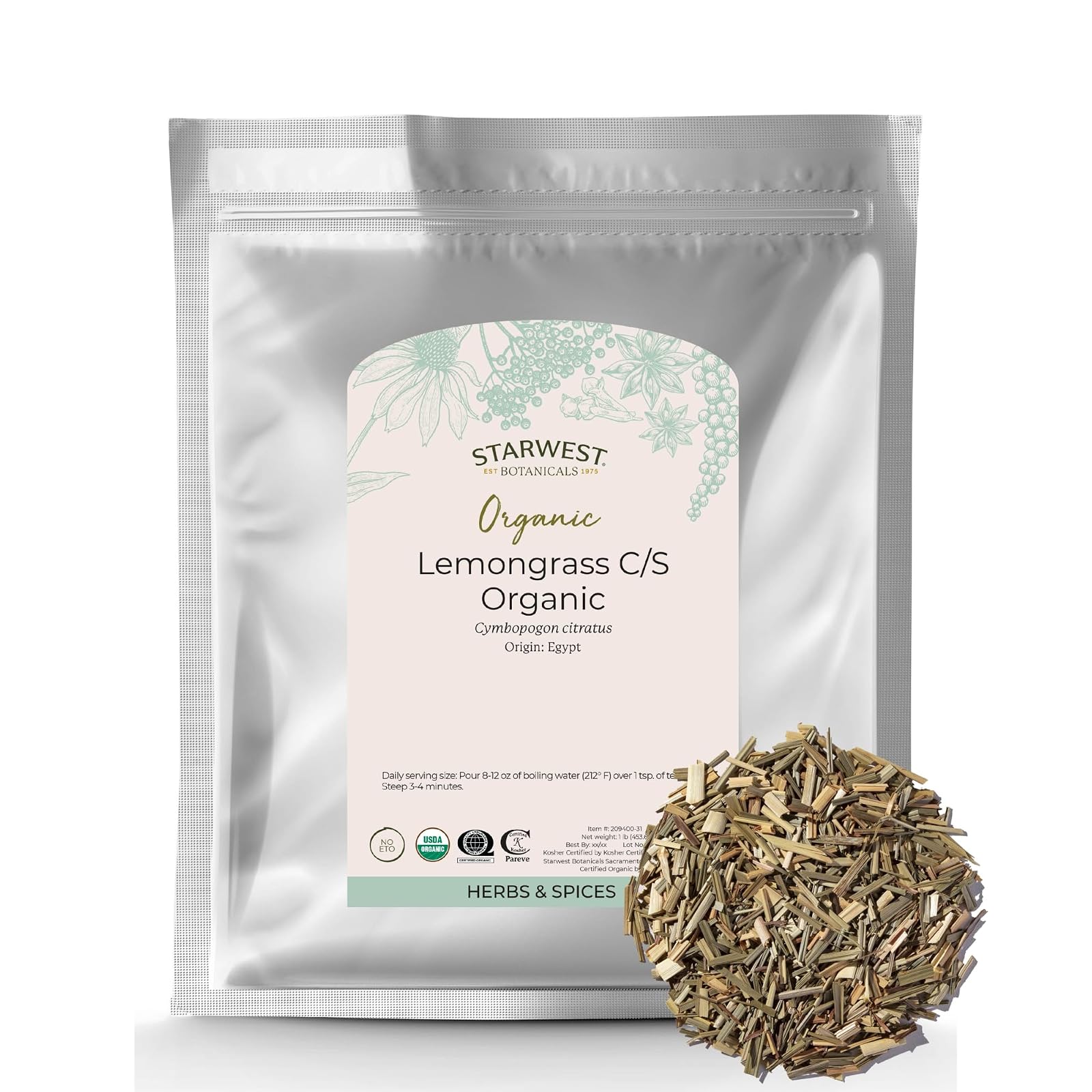 Starwest Botanicals organic lemongrass tea