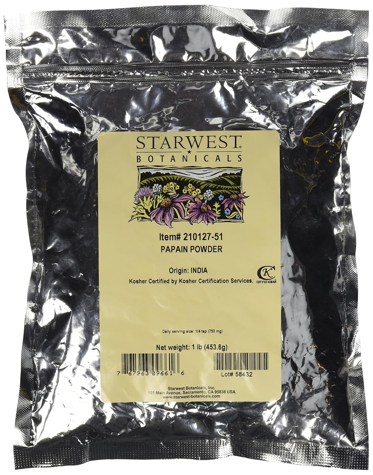 Starwest Botanicals Papain Powder for digestion