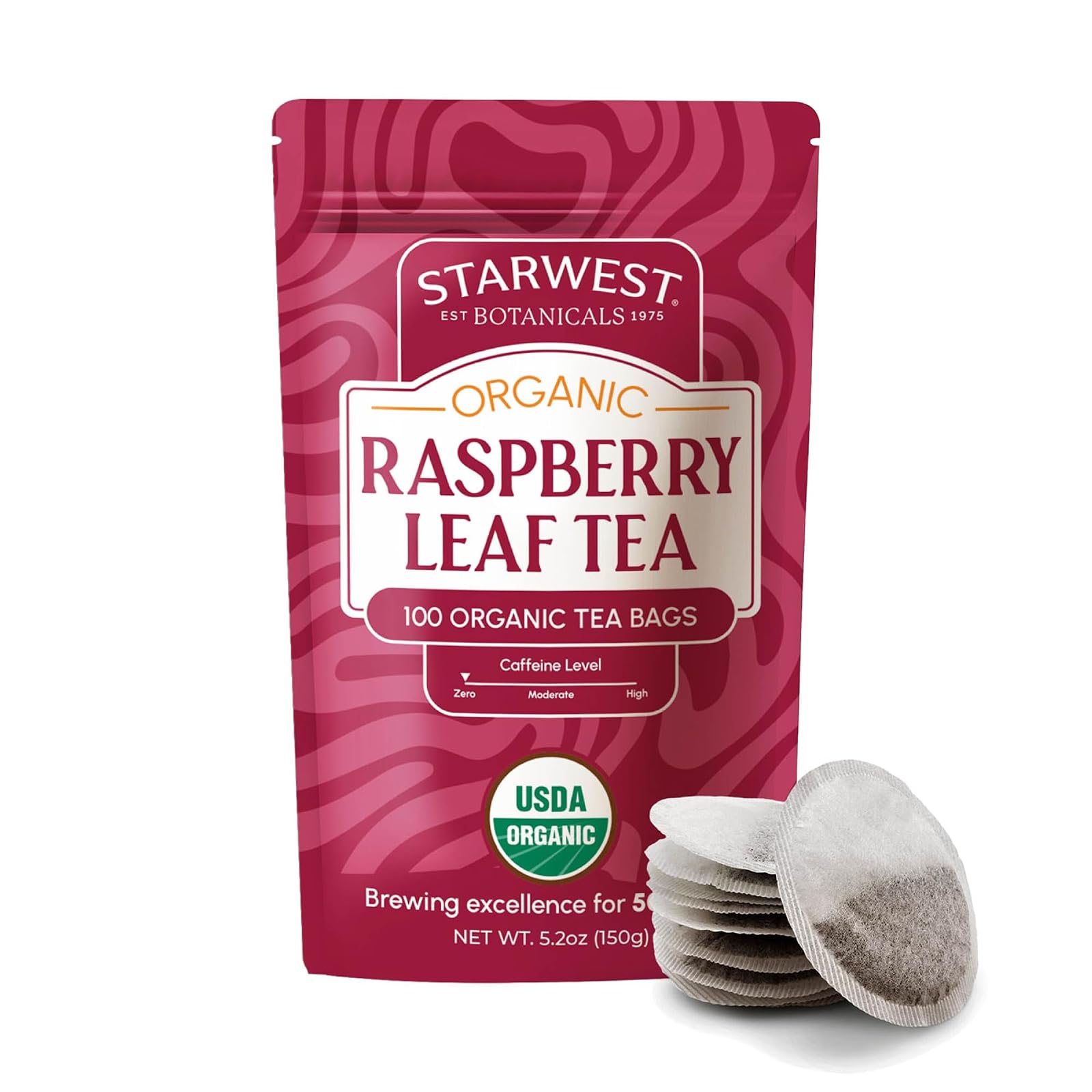 Starwest Botanicals raspberry leaf tea bags