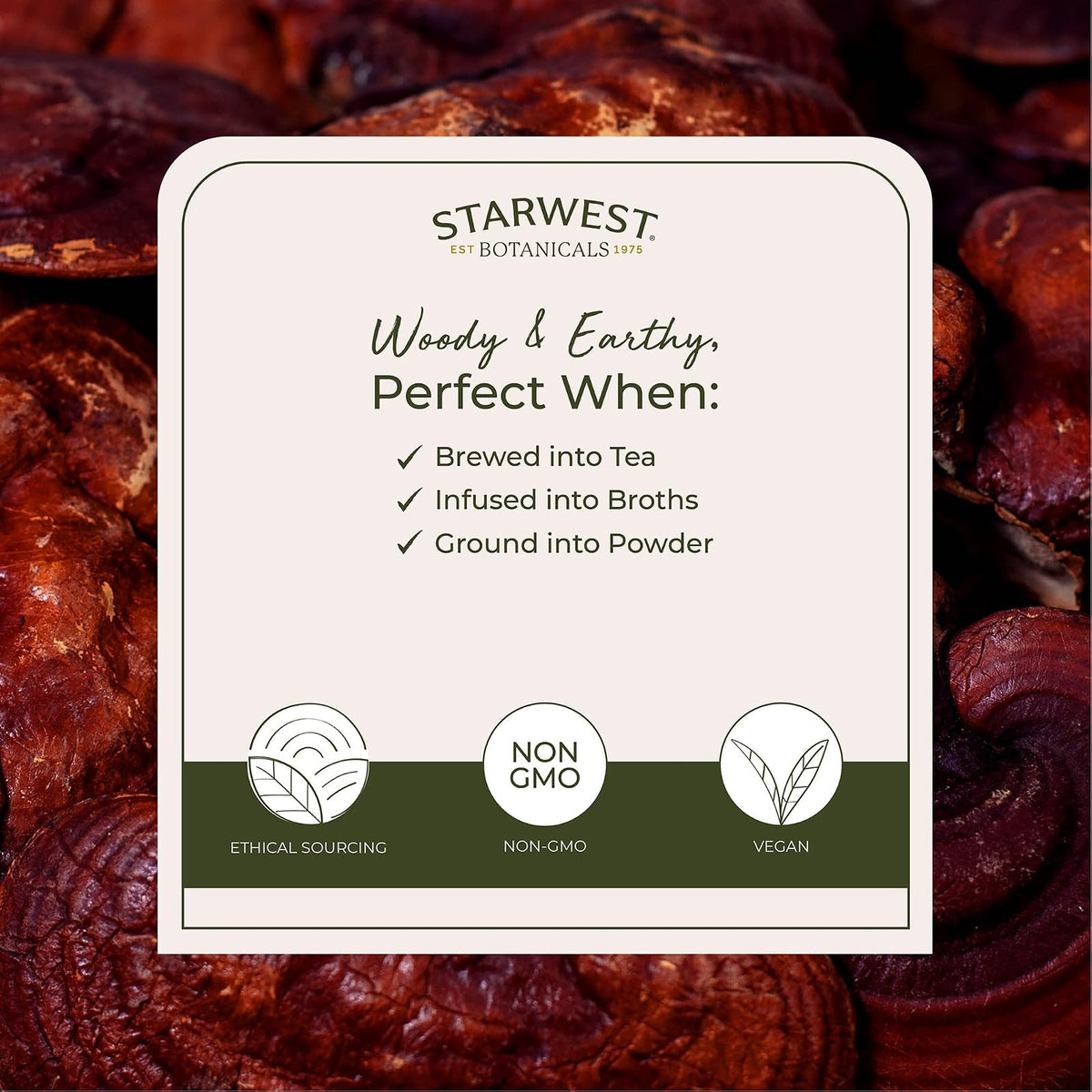 Starwest Botanicals reishi mushroom pouch