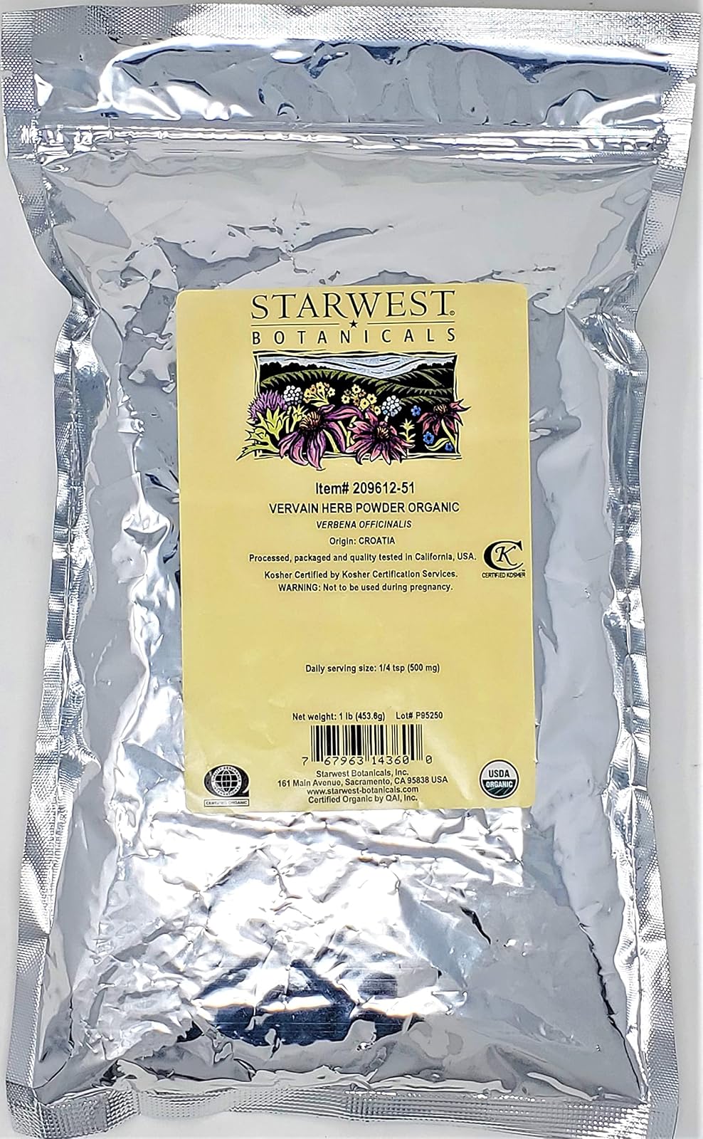 Starwest Botanicals Vervain Herb Powder benefits