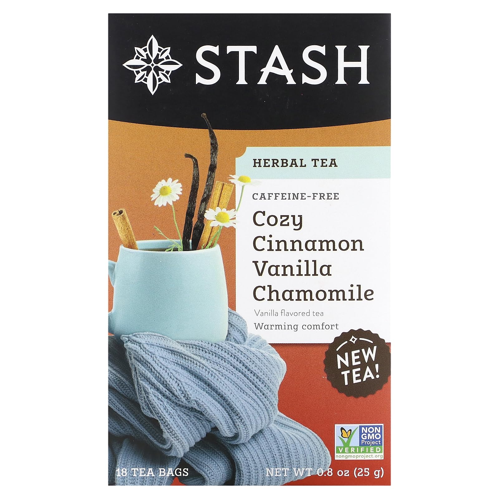 Stash Tea Cozy Cinnamon Vanilla Chamomile blend
