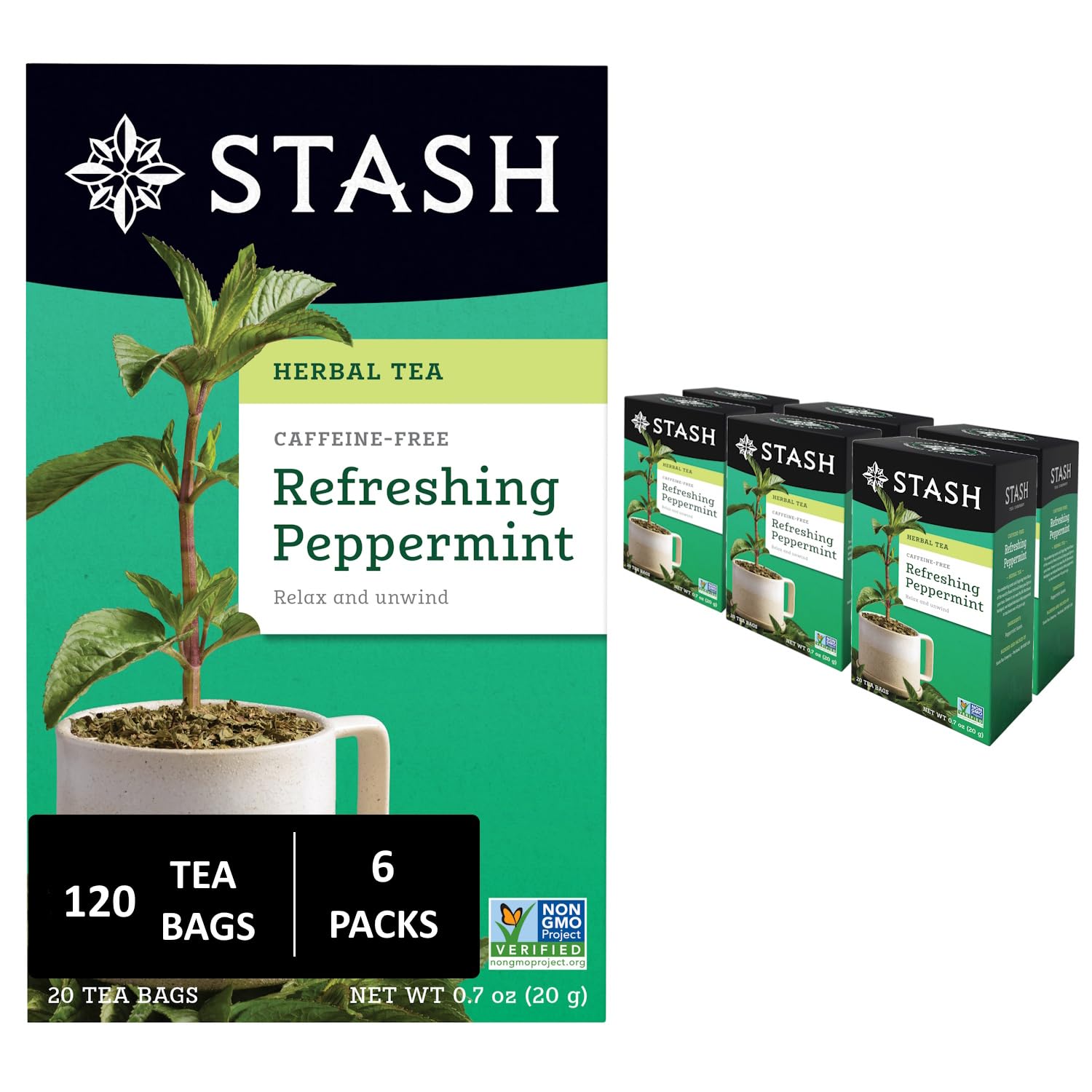 Stash Tea peppermint herbal tea bags