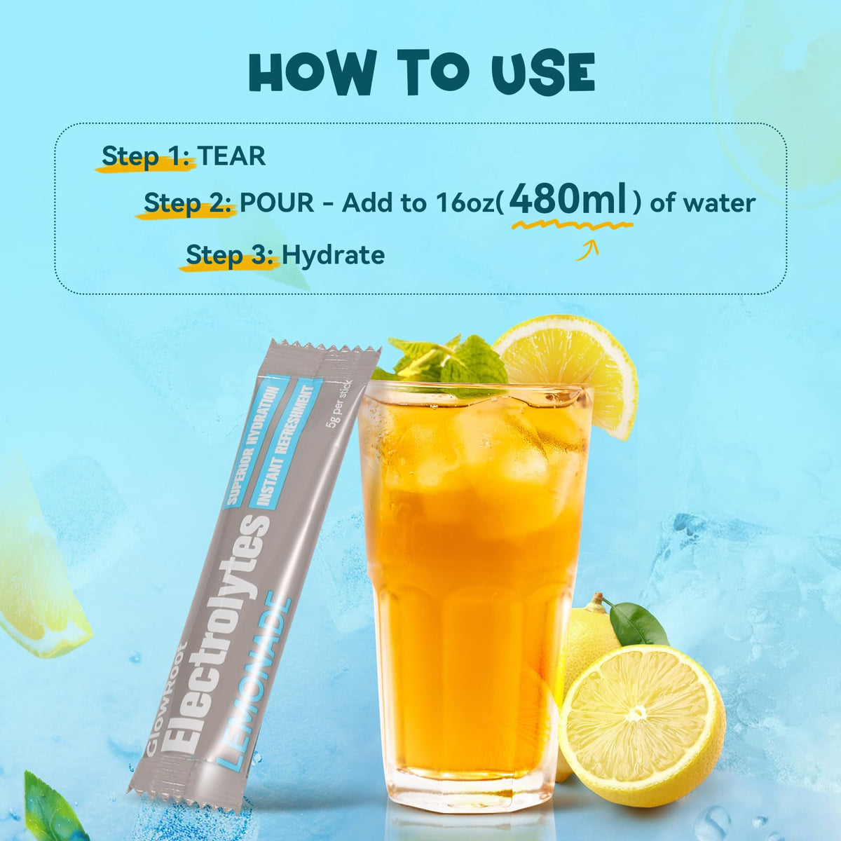 stay hydrated with GlowRoot electrolytes