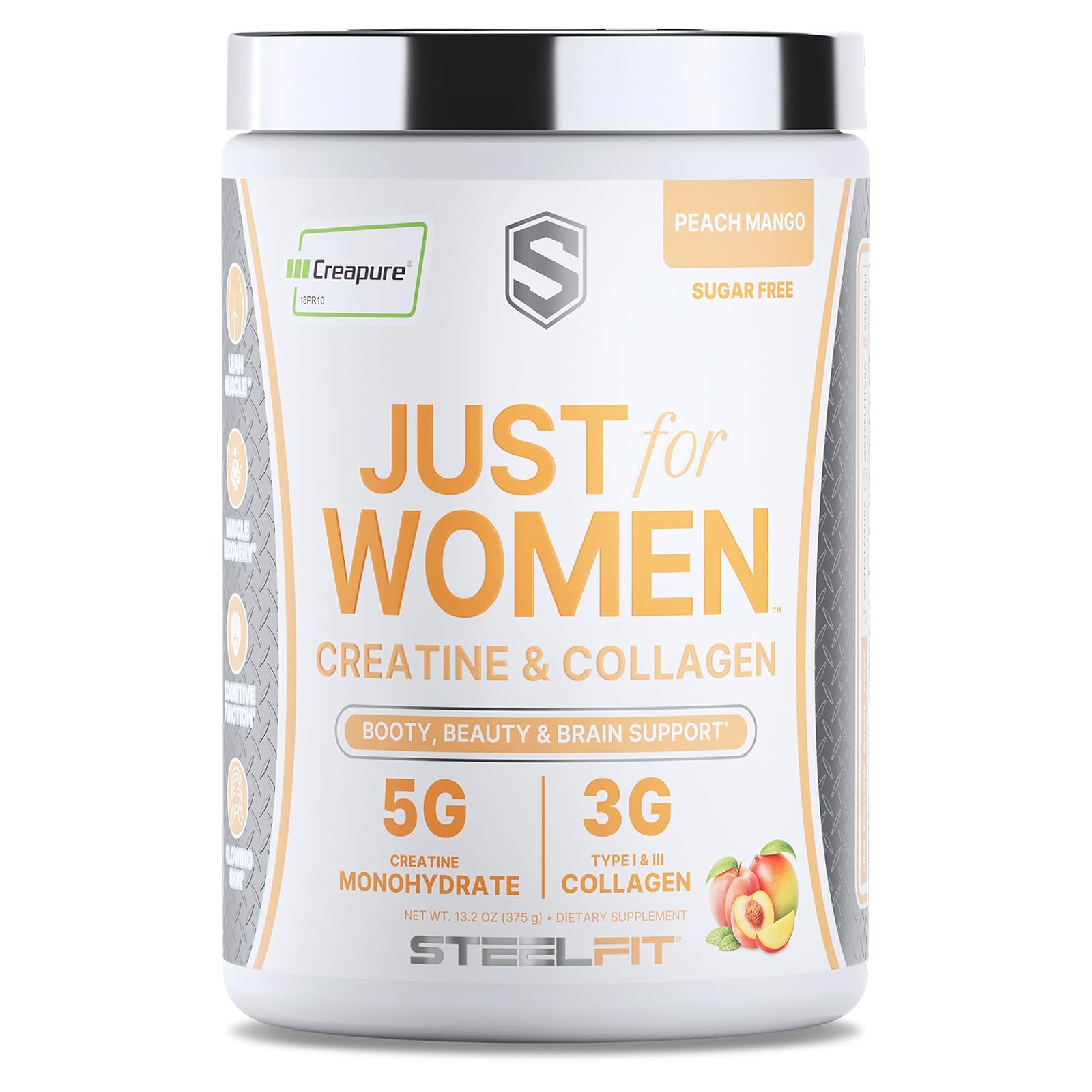 SteelFit creatine collagen powder peach mango