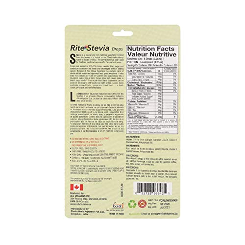 stevia drops for enhanced flavour