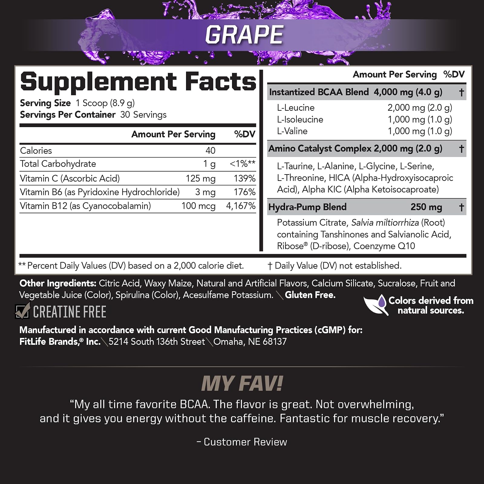 stim-free BCAA drink mix