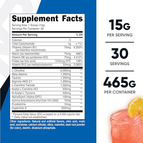stim-free pre-workout with pink lemonade flavour