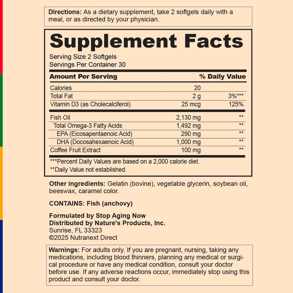 Stop Aging Now fish oil supplement