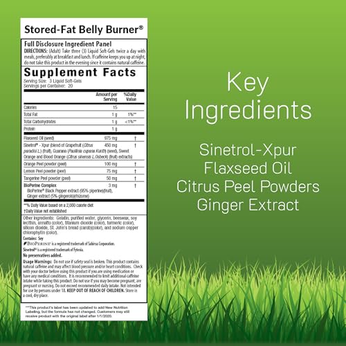 Stored-Fat Belly Burner softgels for metabolism