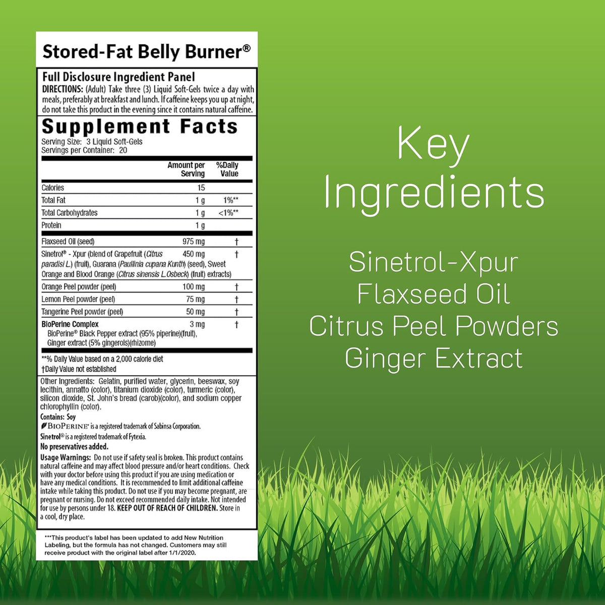 Stored-Fat Belly Burner softgels for metabolism