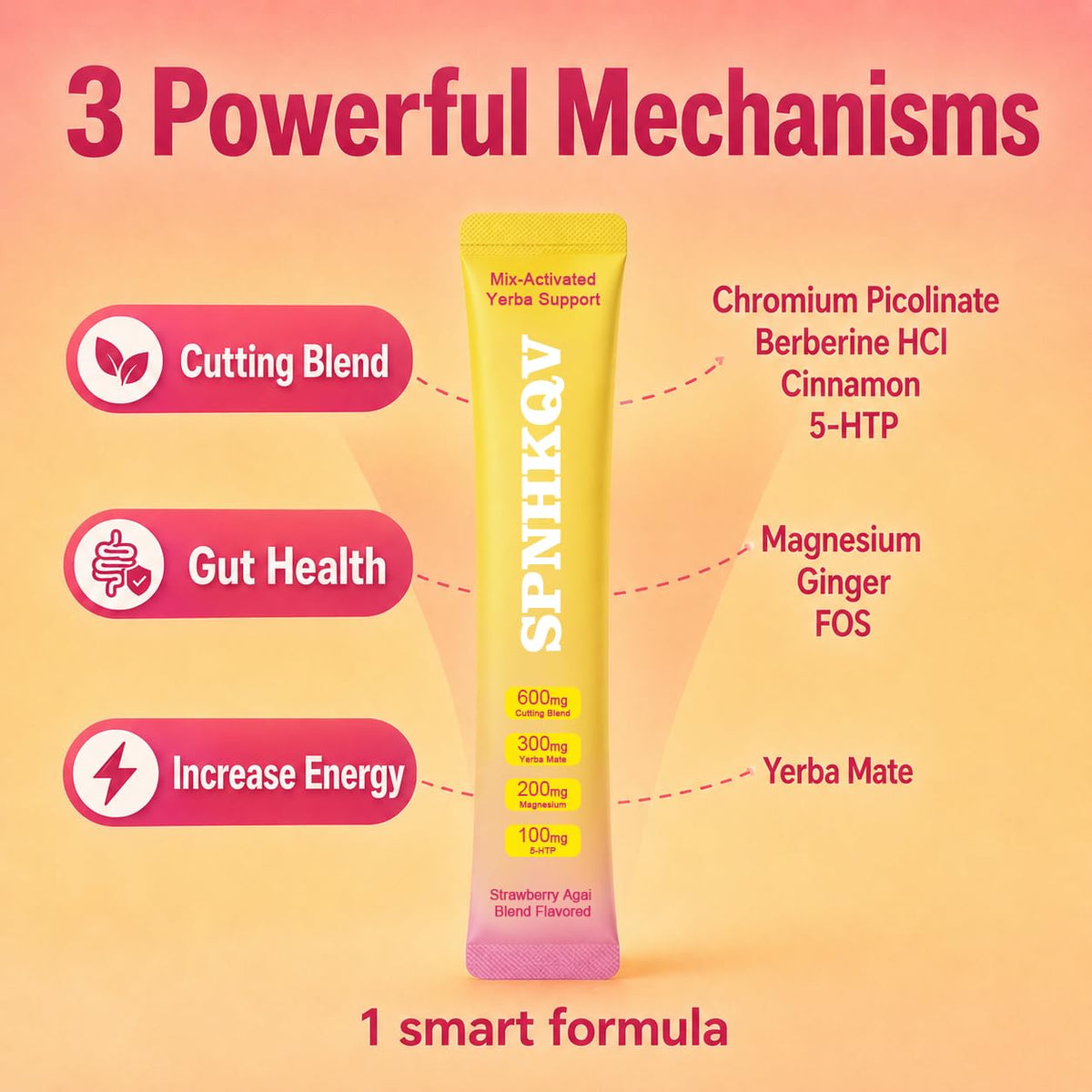 Strawberry Açaí flavour prebiotics