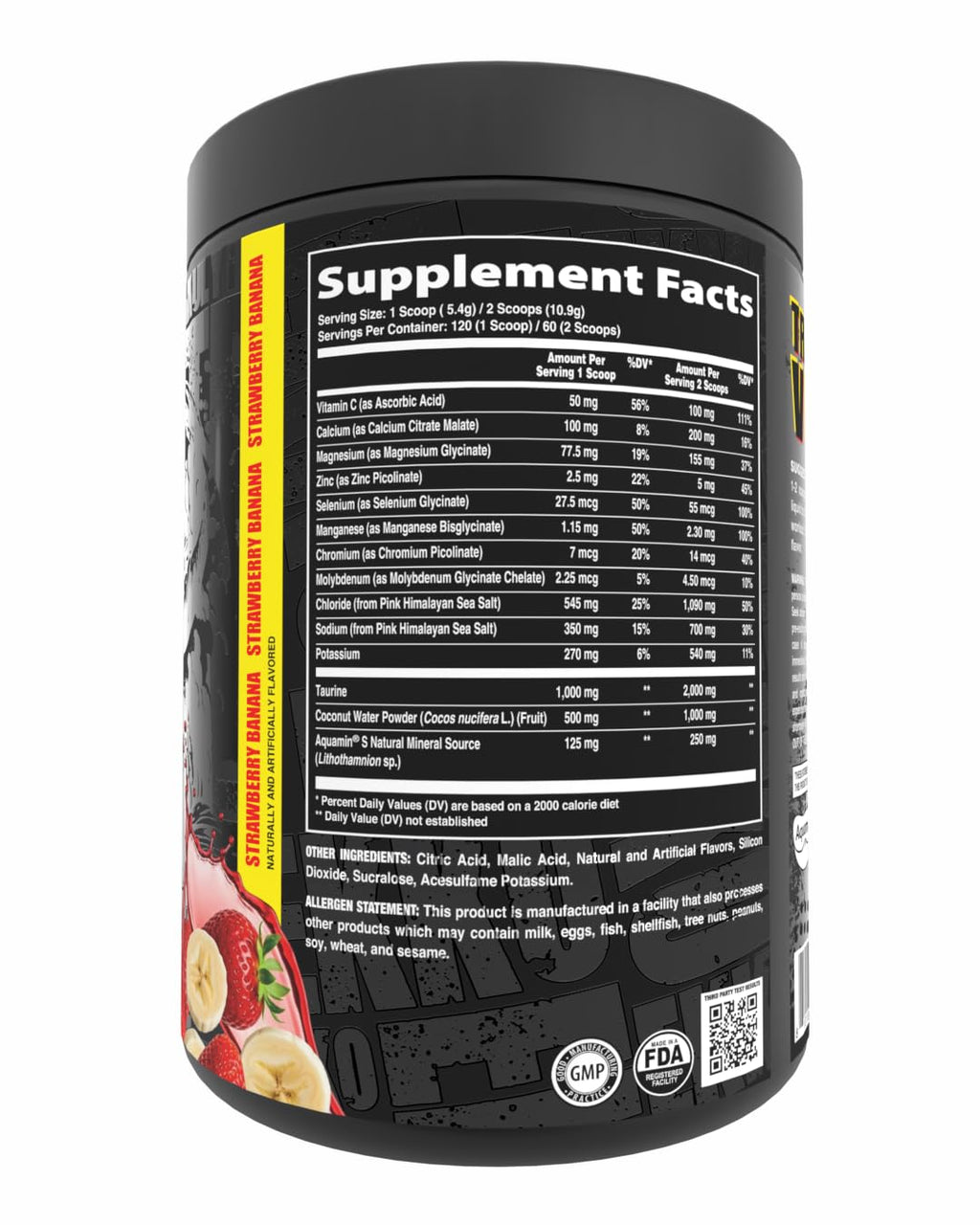 Strawberry banana electrolyte drink mix