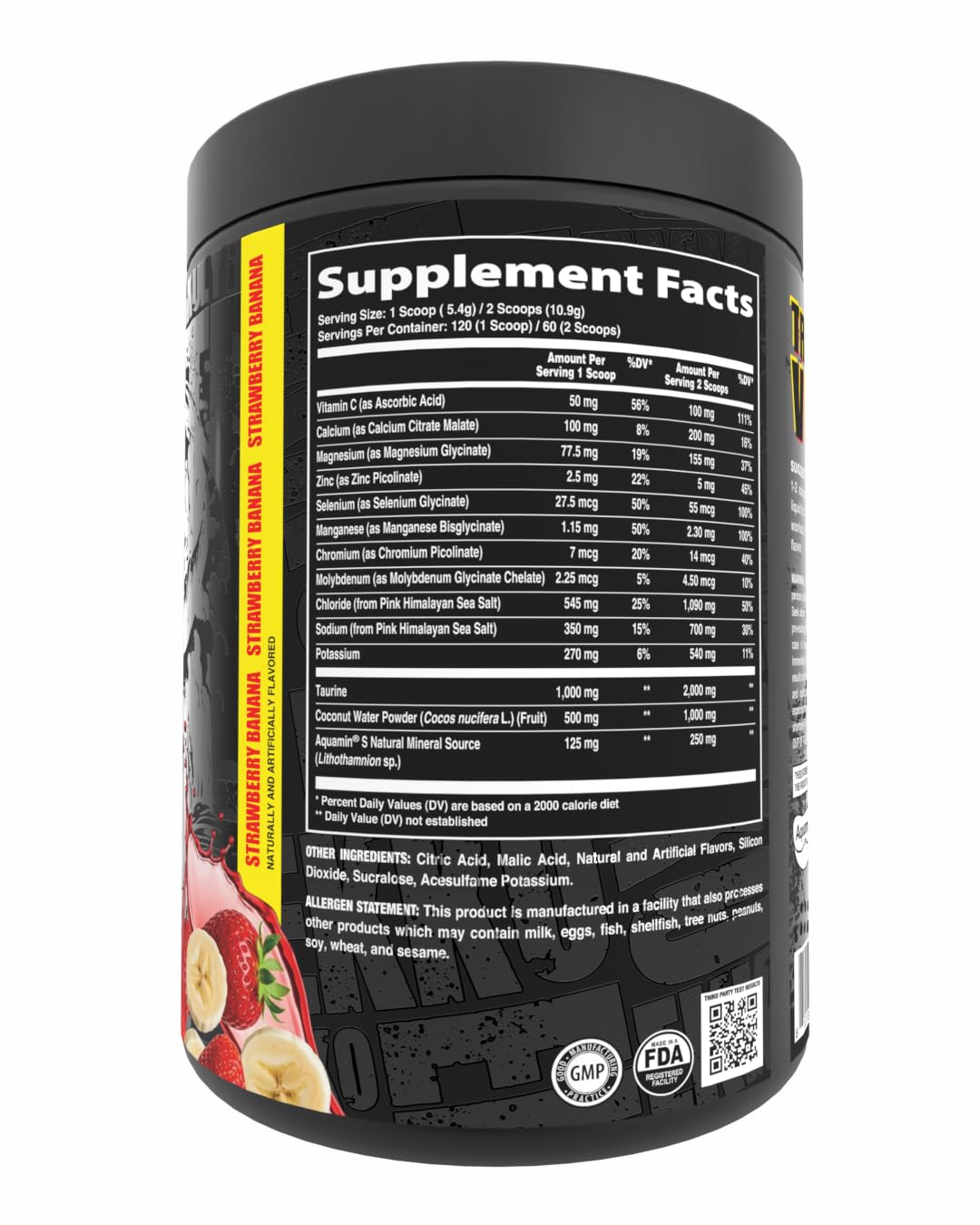 Strawberry banana electrolyte drink mix