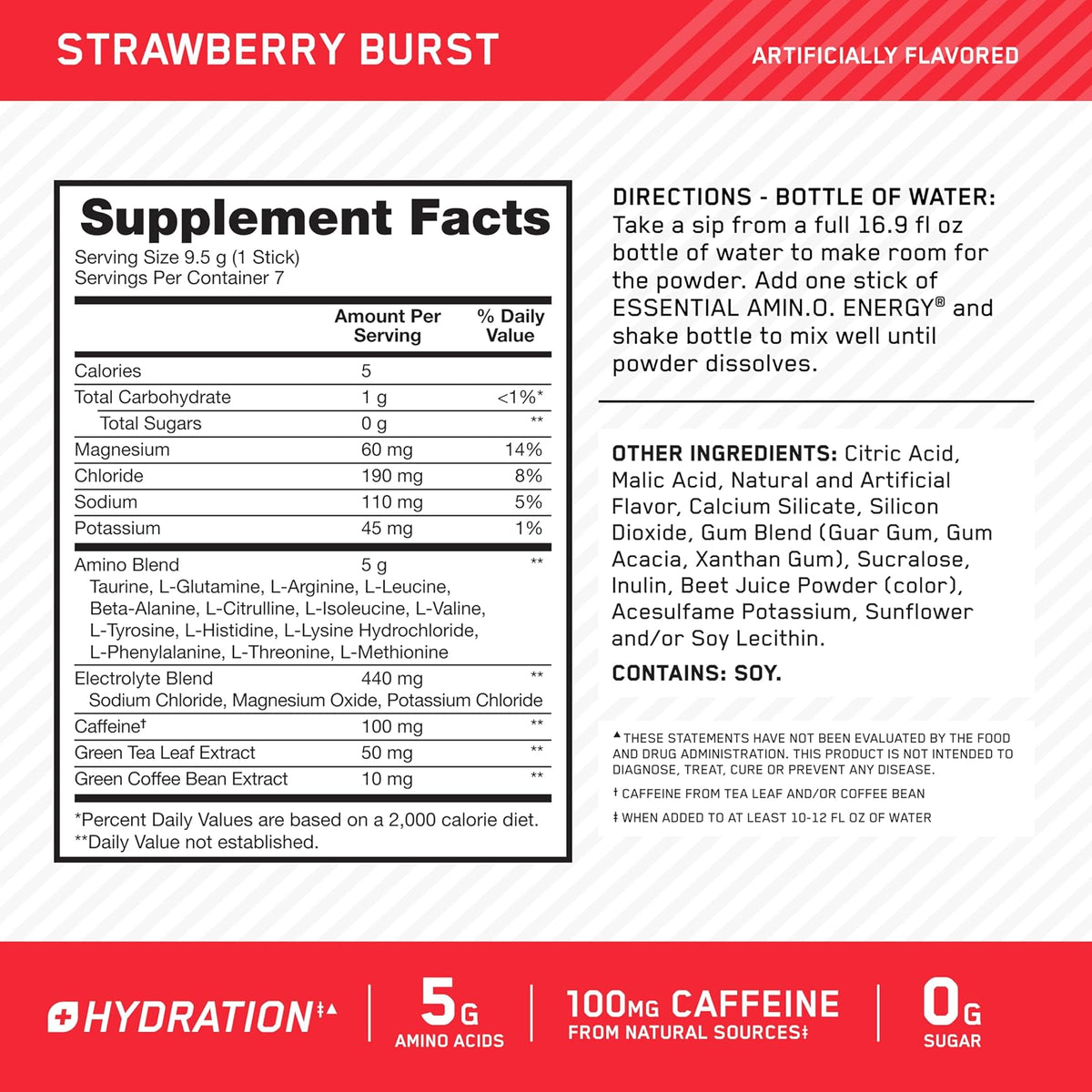 Strawberry burst energy supplement for workouts