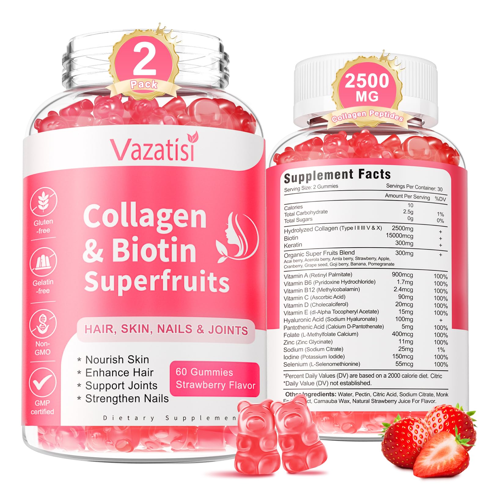 strawberry collagen gummies for beauty