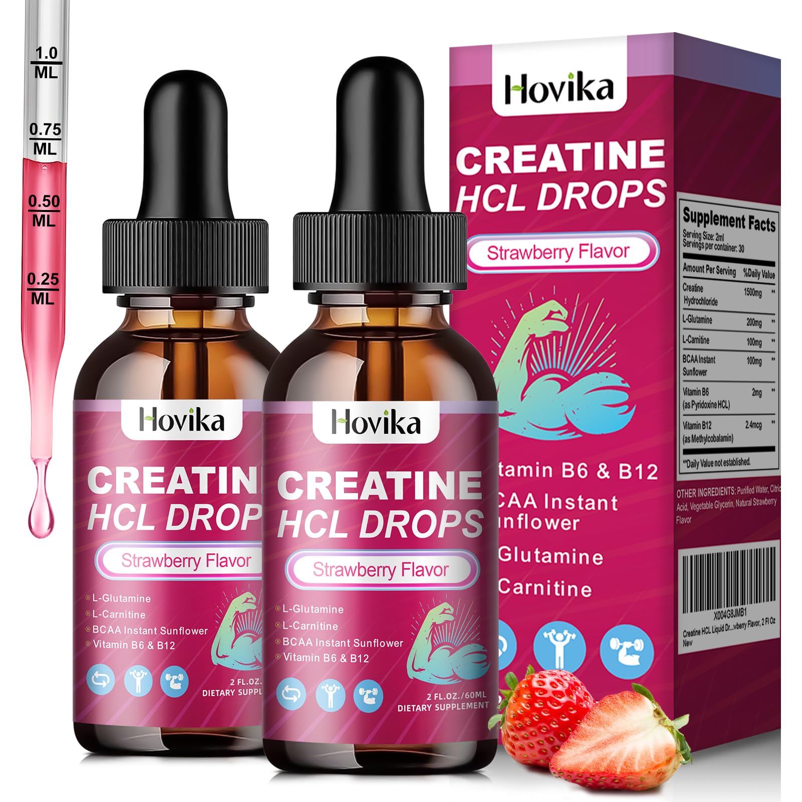 strawberry creatine HCL liquid drops
