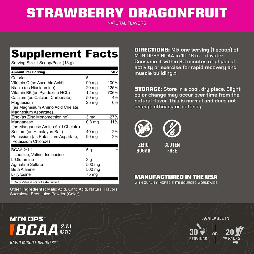 Strawberry dragonfruit BCAA amino acids