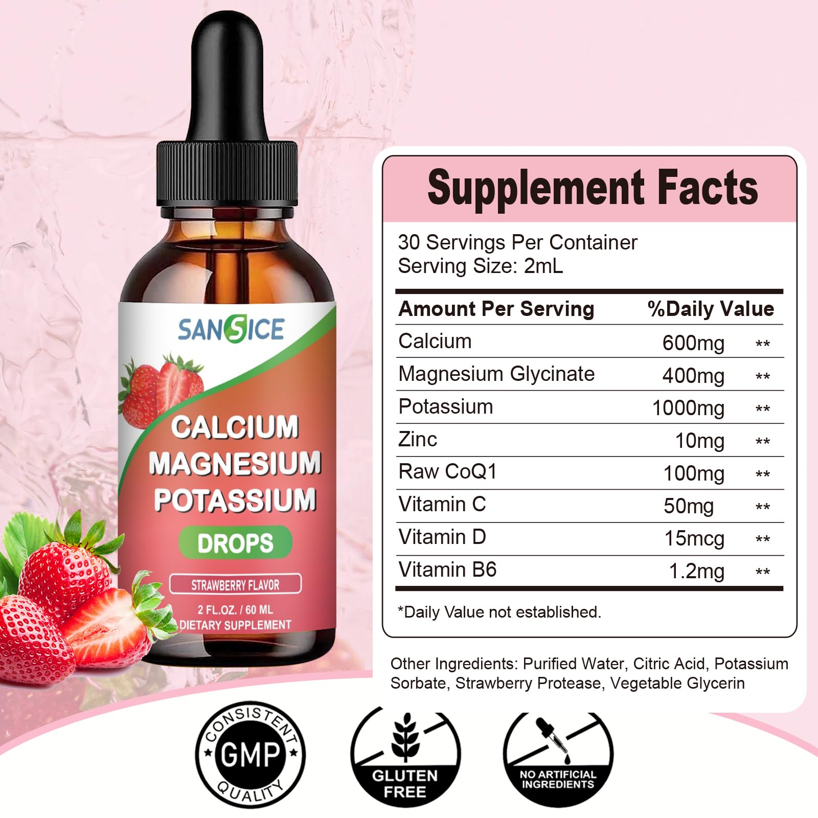 strawberry flavored magnesium drops