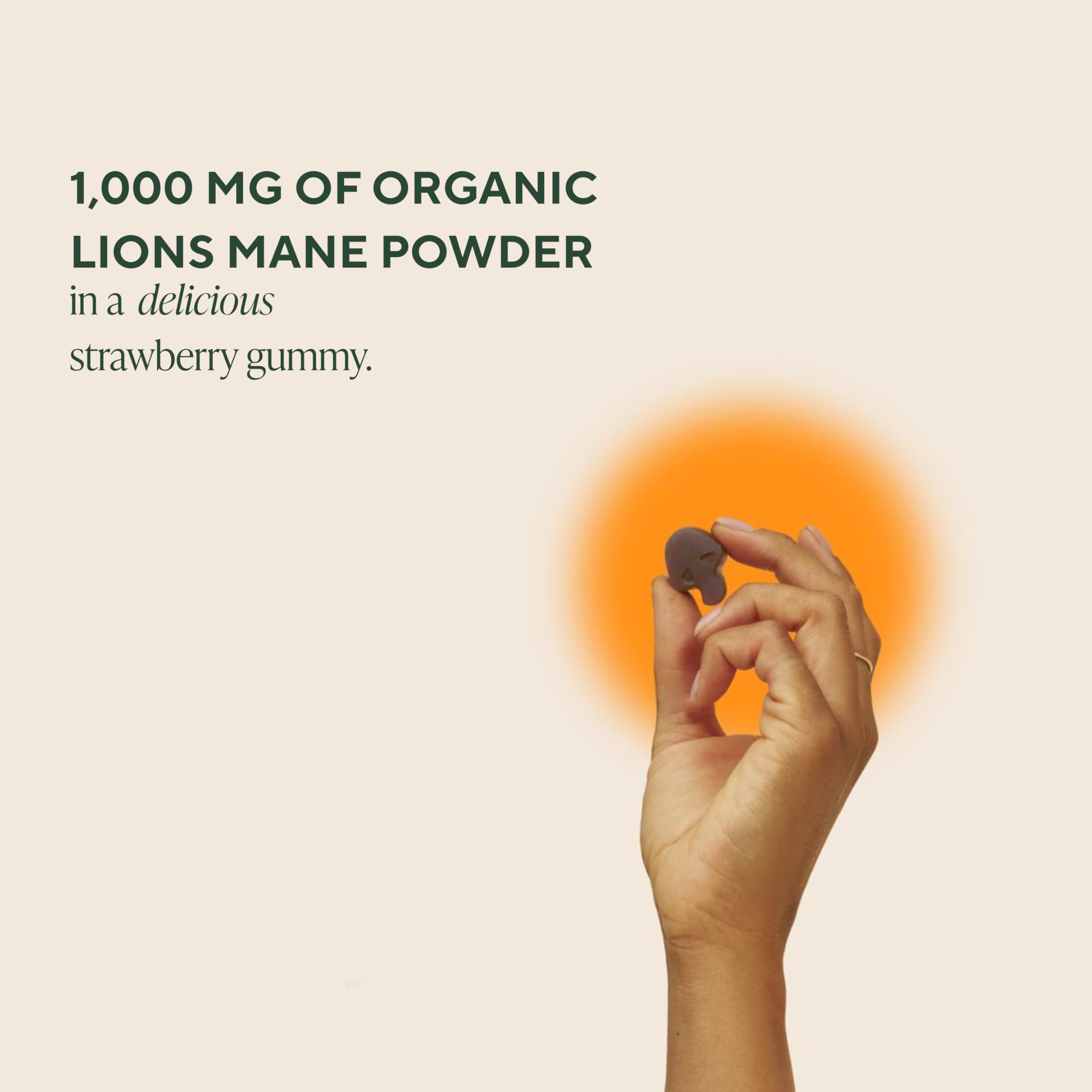 Strawberry flavored mushroom supplements