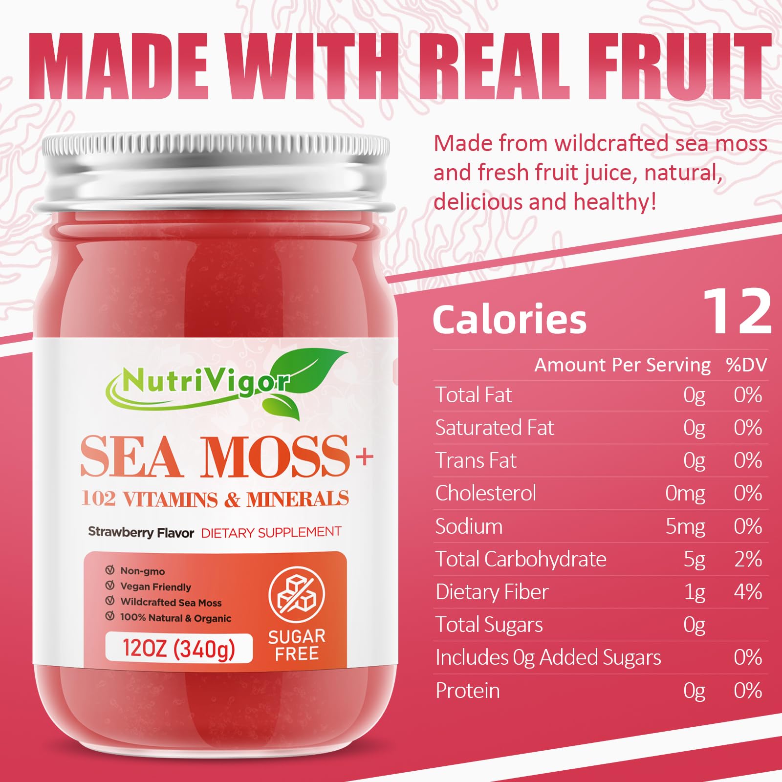 strawberry flavored sea moss gel