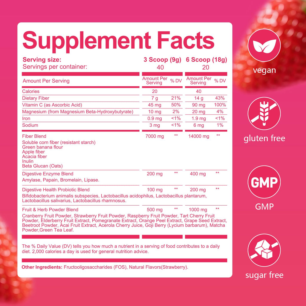 strawberry flavored superfood fiber