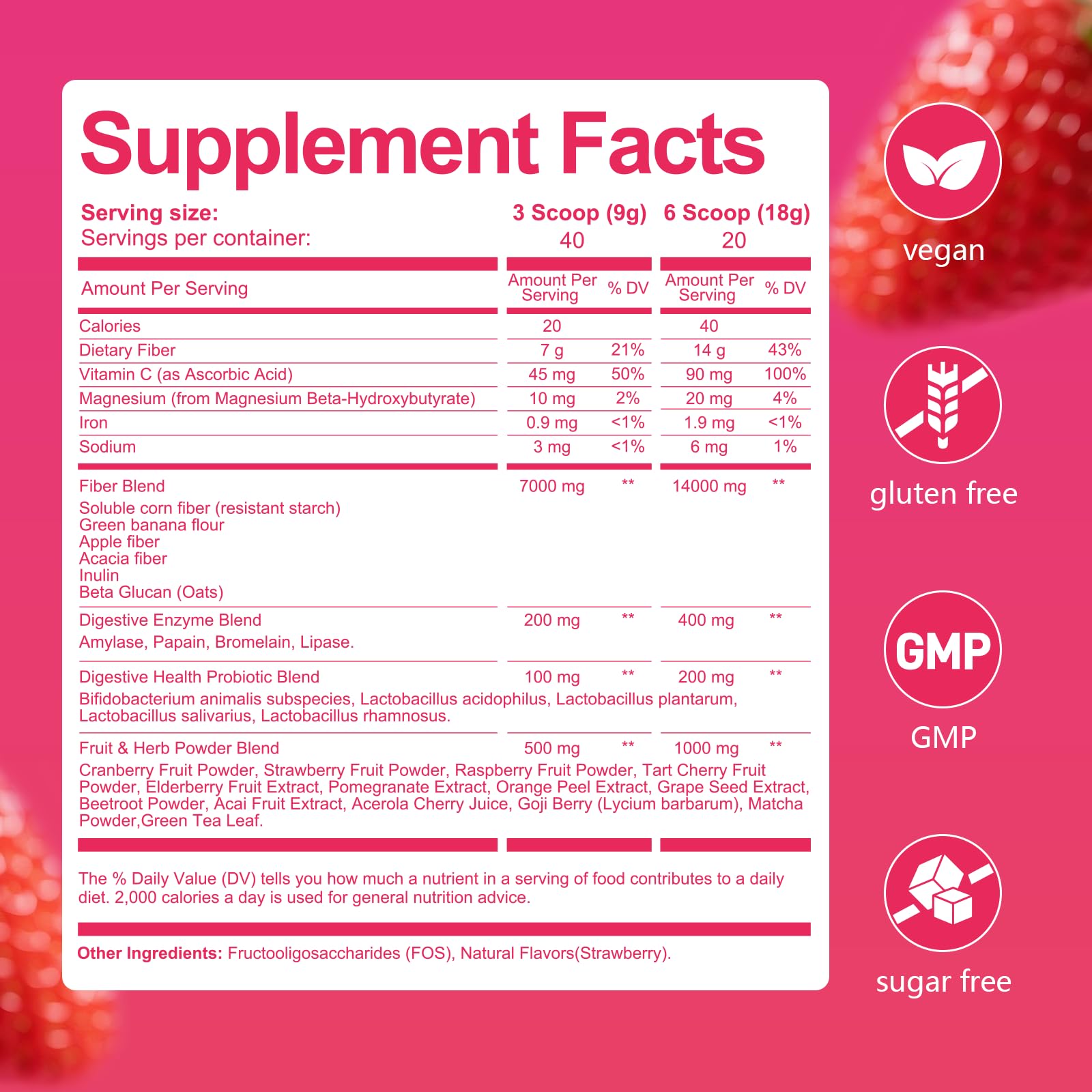 strawberry flavored superfood fiber