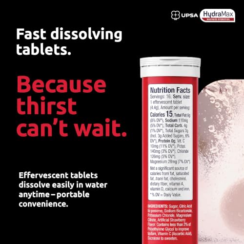 Strawberry flavour electrolyte tablets for athletes