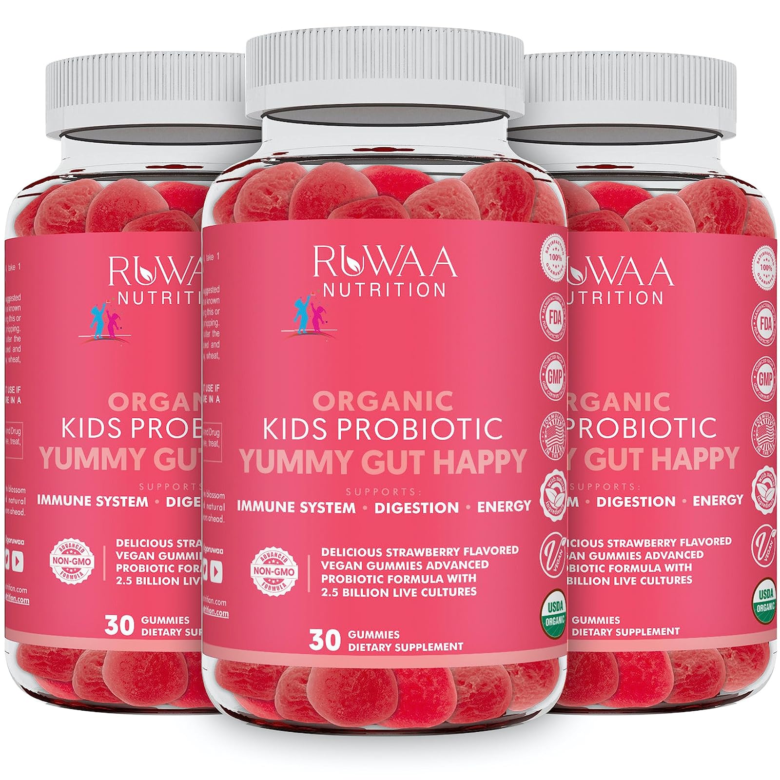 strawberry flavour kids probiotic gummies
