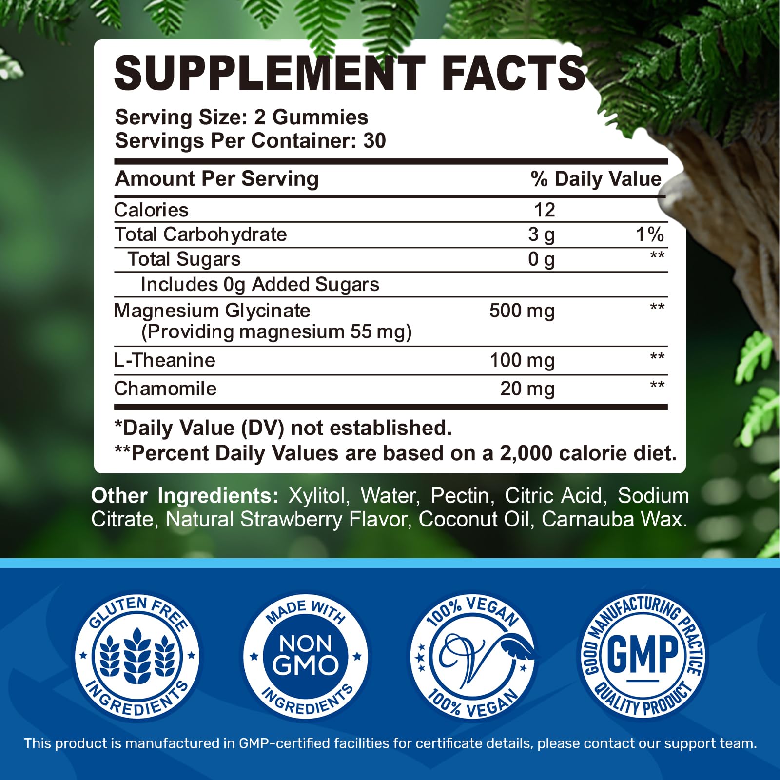Strawberry flavour magnesium supplement gummies