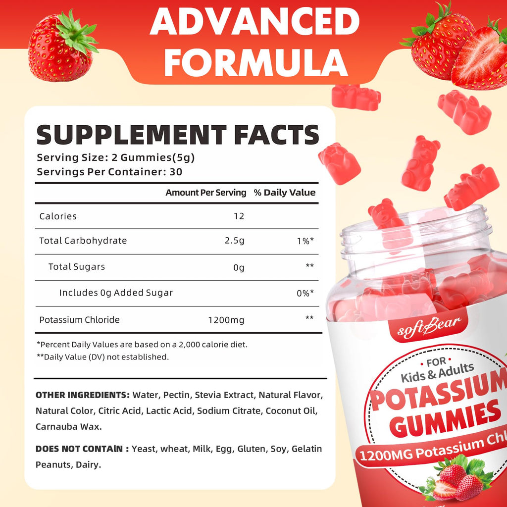 strawberry flavour potassium gummies