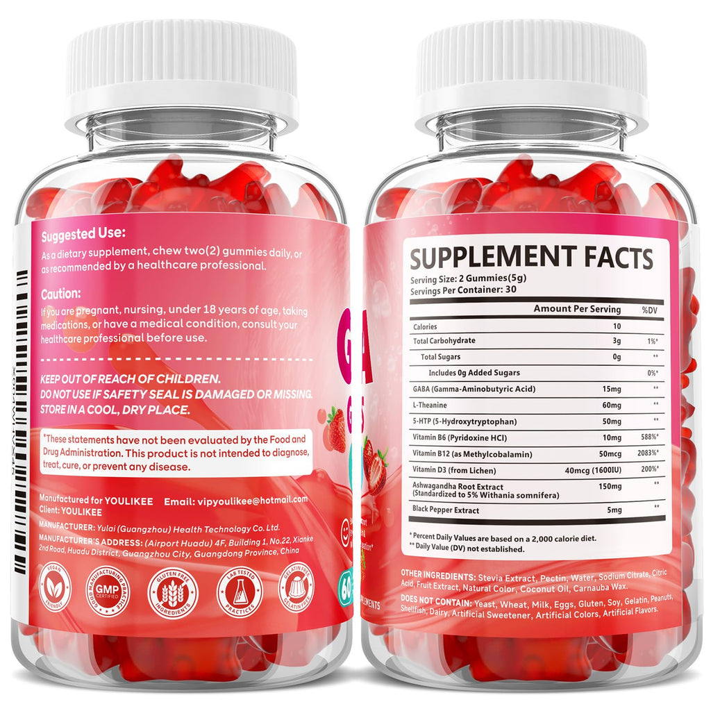 Strawberry flavour sleep support gummies