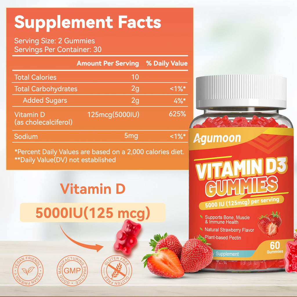 Strawberry flavour Vitamin D3 supplements