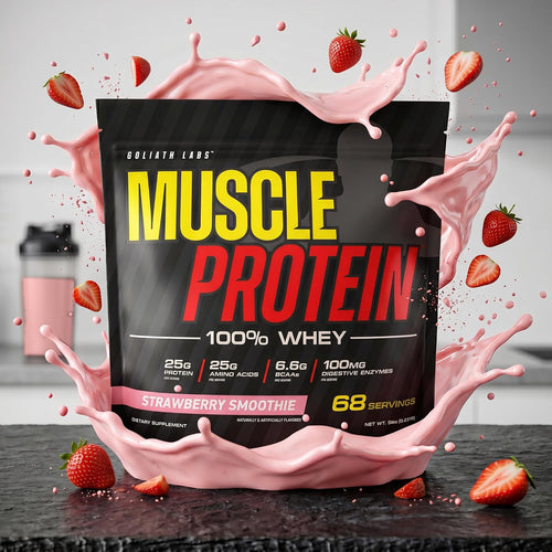 strawberry flavour whey protein supplement