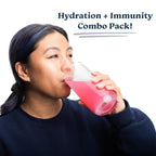 Strawberry-flavoured electrolyte powder boost