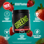 Strawberry flavoured greens powders supplement