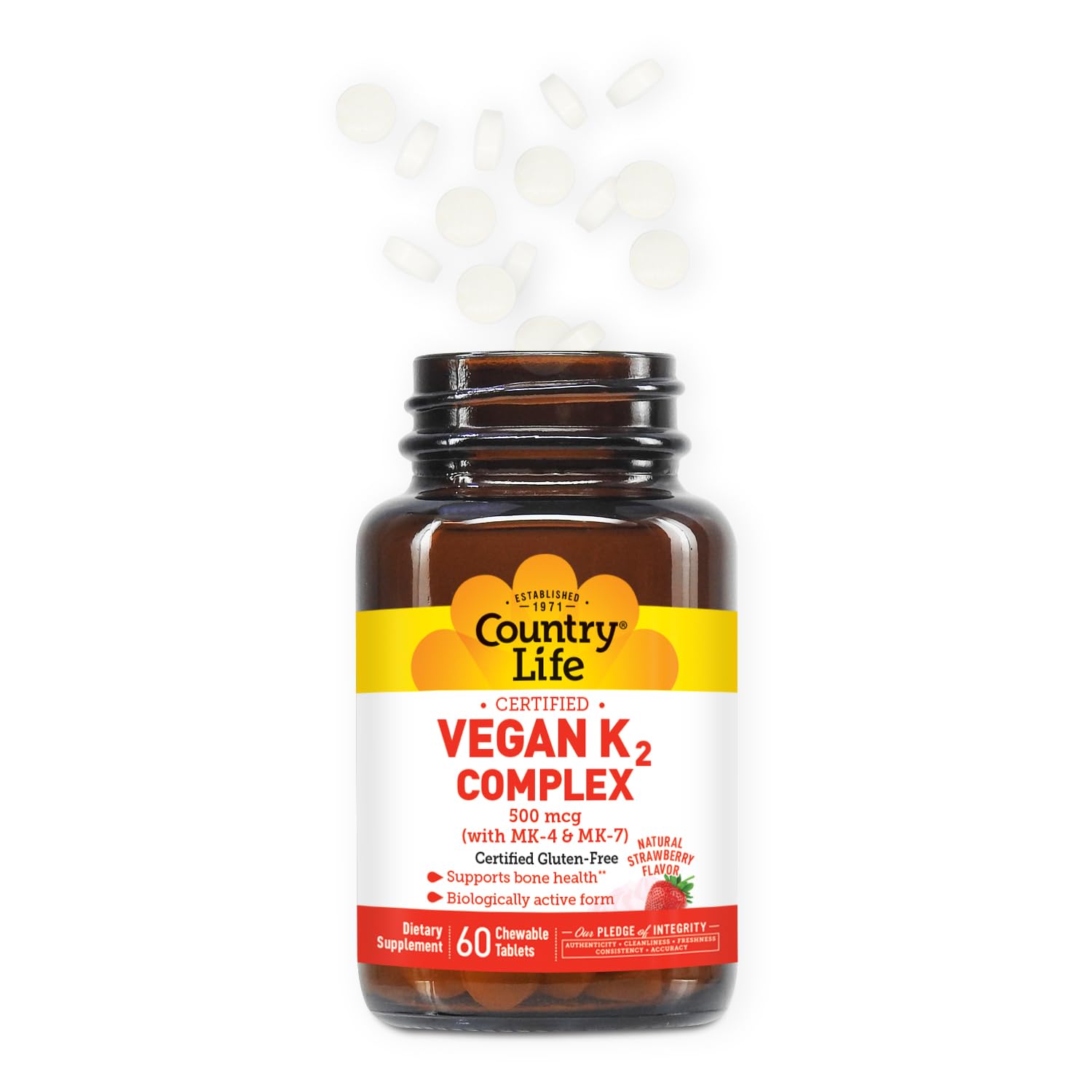strawberry flavoured K2 complex tablets