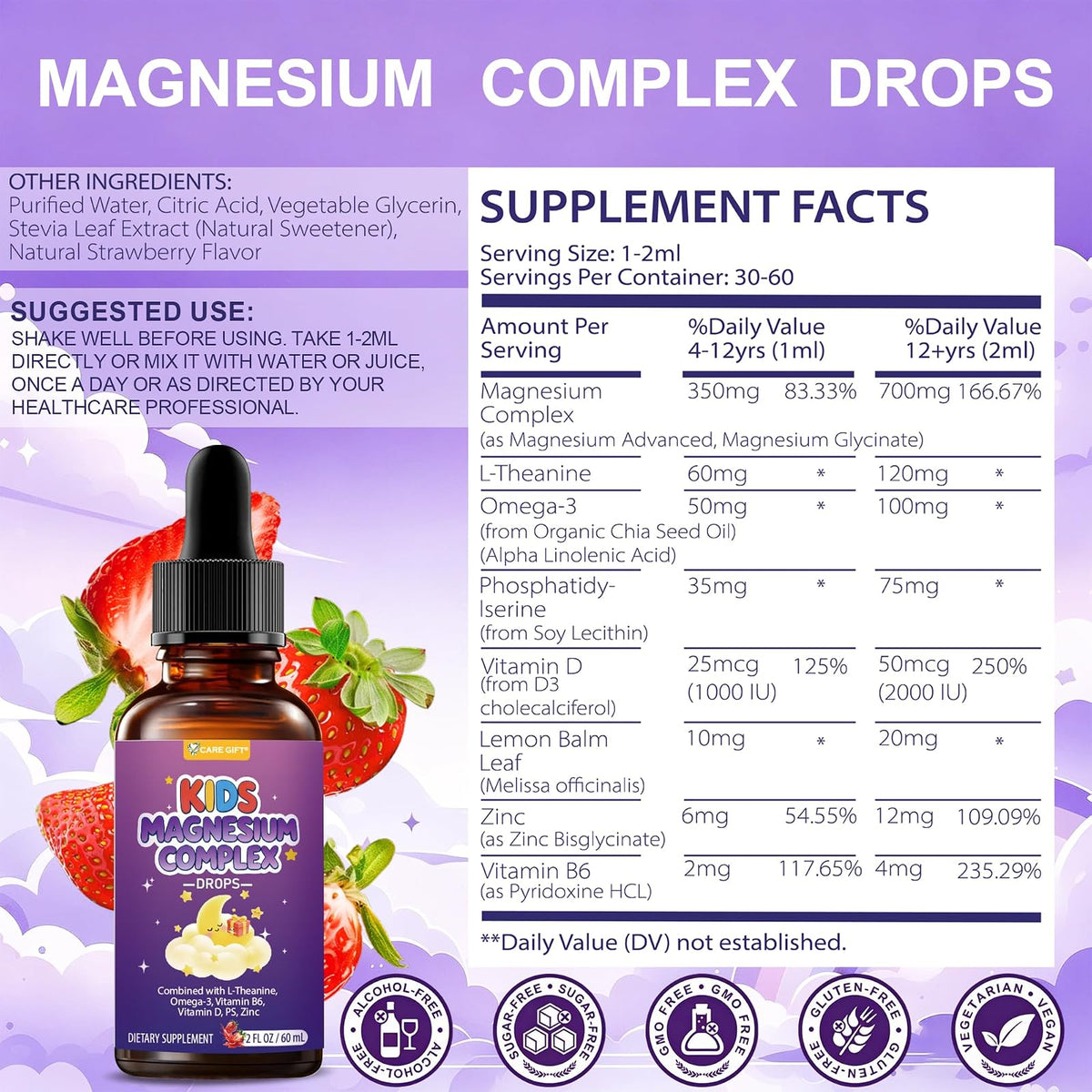 Strawberry flavoured magnesium for kids
