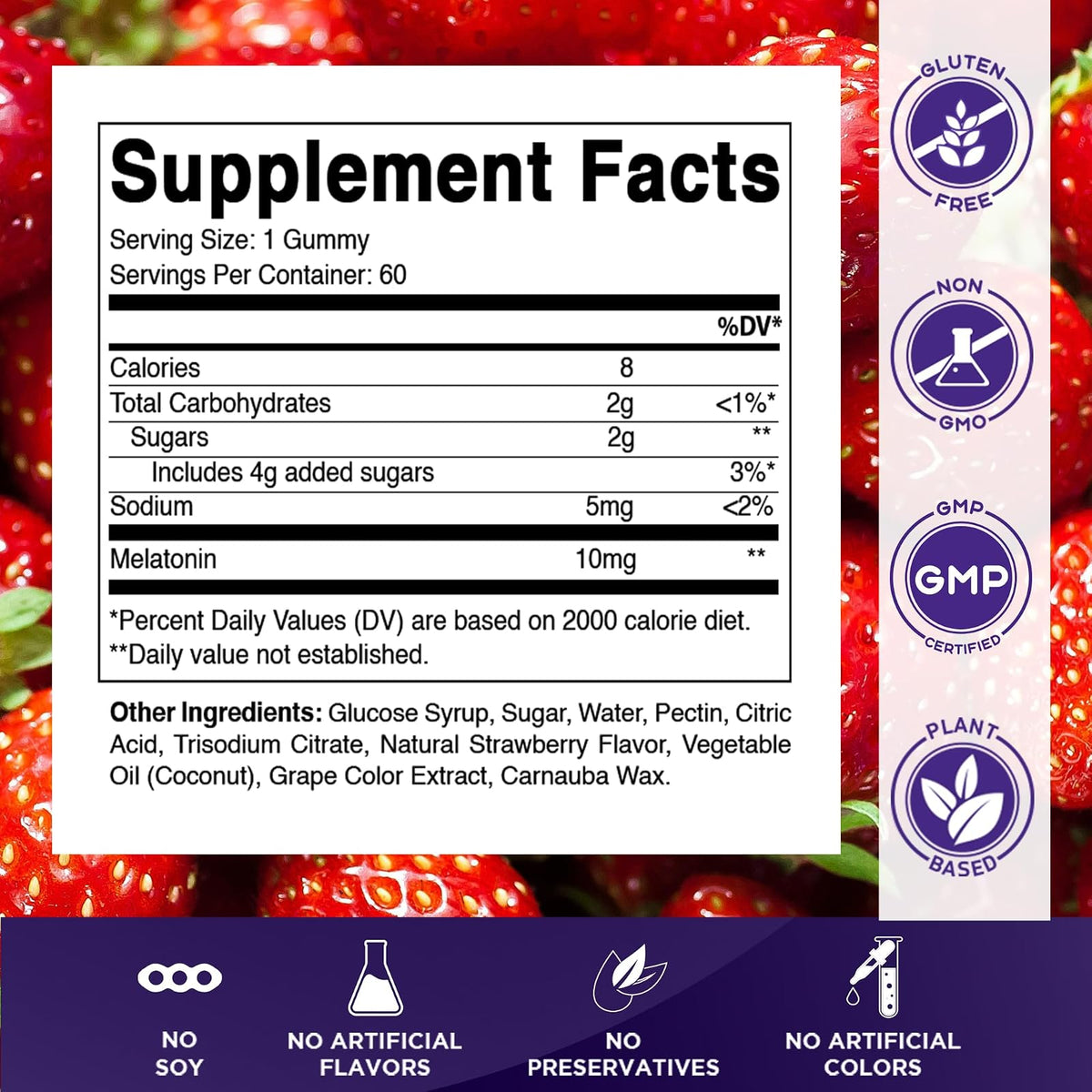 Strawberry flavoured melatonin gummies