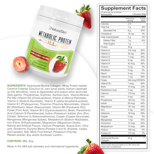 Strawberry flavoured metabolic protein powder