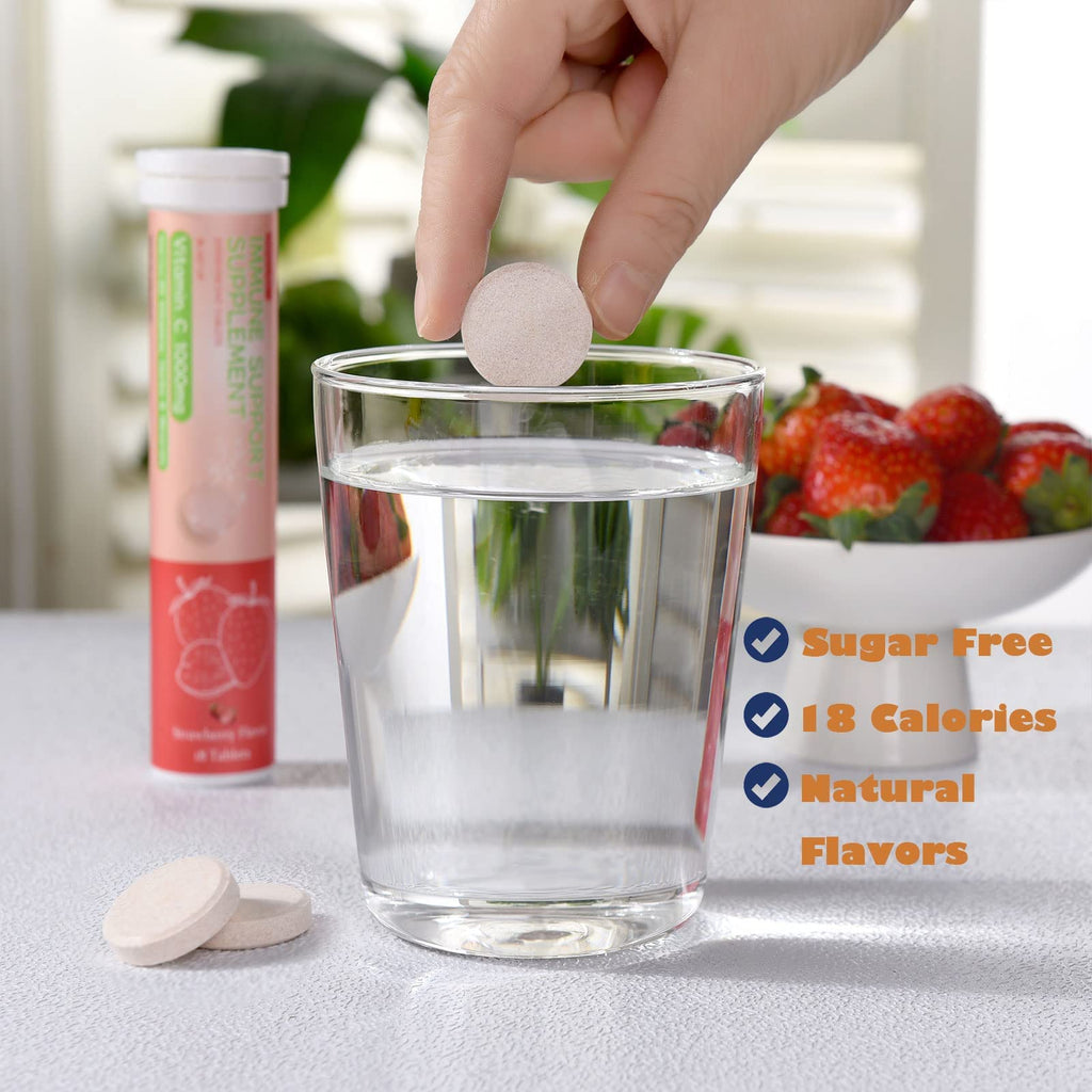 Strawberry flavoured vitamin C tablets